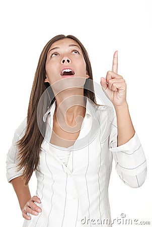 Woman Pointing And Looking Up Stock Photography - Image: 12361802