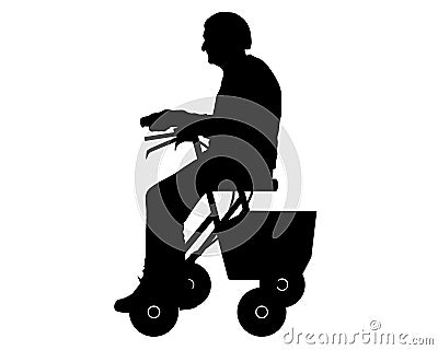 Woman With Rollator Cartoon Vector | CartoonDealer.com #39311937