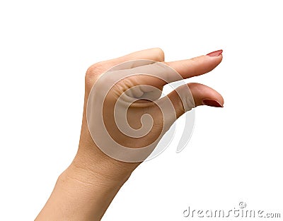 Woman's Hand Gesturing A Small Amount Stock Image - Image: 13237131