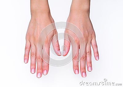 Woman's Hands Facing Down Royalty Free Stock Photos - Image: 14627848