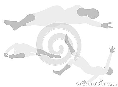 Woman Silhouette In Side Sprawl Pose Vector Illustration ...