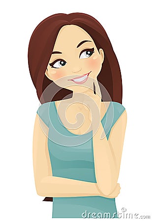 Woman Thinking Cartoon Vector | CartoonDealer.com #49181235