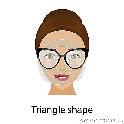 Woman Triangle Face Shape Cartoon Vector | CartoonDealer.com #97136533