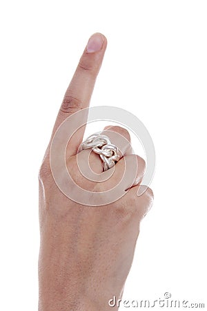 Womans Hand Is Holding Up One Finger Stock Photo | CartoonDealer.com ...