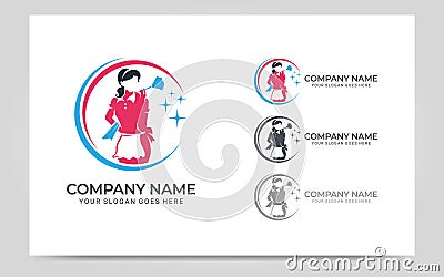 Women Cleaning Services Logo. Modern Editable Logo. Vector Graphic ...