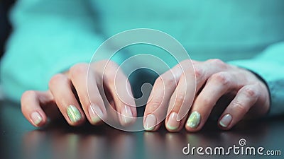 Women S Hands Nervously Tapping Fingers on the Table Stock Footage ...