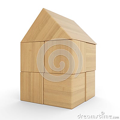 Wood Block House Royalty Free Stock Photography - Image: 37560557