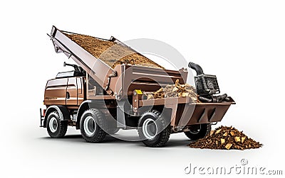 Wood Chipper Machine Isolated On Transparent Background. Stock Photo ...