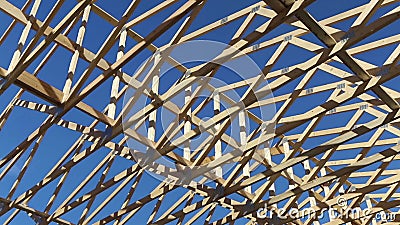 Wood Timber House Construction Stud Frame Stock Video - Video of estate ...