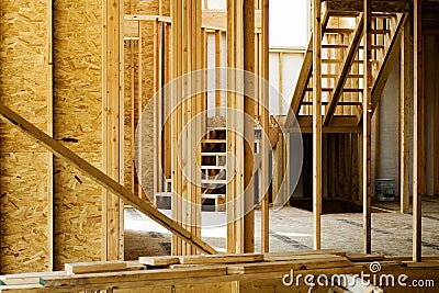 Wood Stud Framing In Home Construction Stock Images - Image: 1592914
