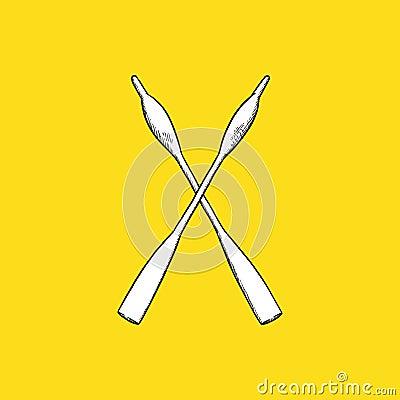 Woodcut Illustration Of An Oar Drawing. - Vector | CartoonDealer.com ...