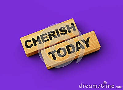 Wooden Blocks Cherish Today Word Isolated Background 3d Illustration ...