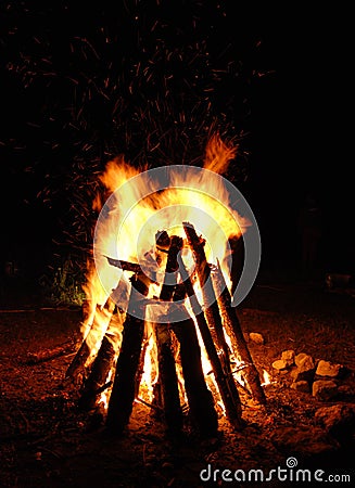 Wooden Camp Fire Stock Images - Image: 10222954