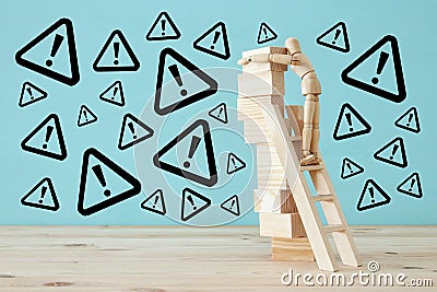 Wooden Dummy Climbs A Dangerously Unstable Structure And Risks Falling ...