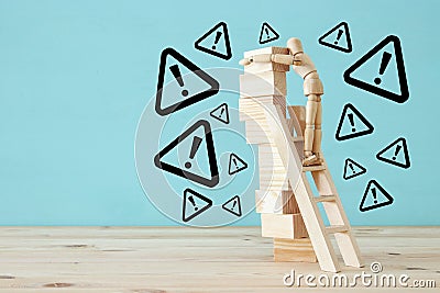 Wooden Dummy Climbs A Dangerously Unstable Structure And Risks Falling ...