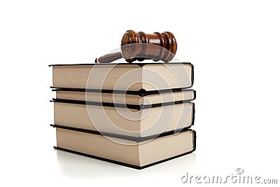 Wooden Gavel On Top Of A Stack Of Law Books Stock Photography - Image ...