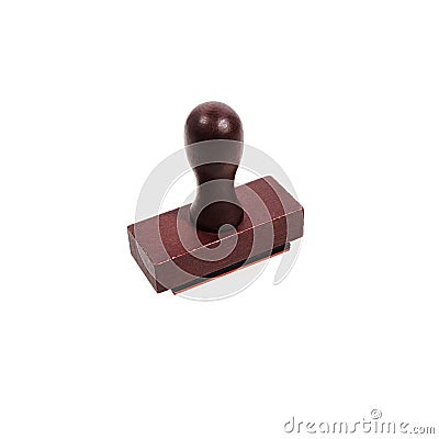 Wooden Handle Rubber Stamper Isolated On White Background. Royalty-Free ...