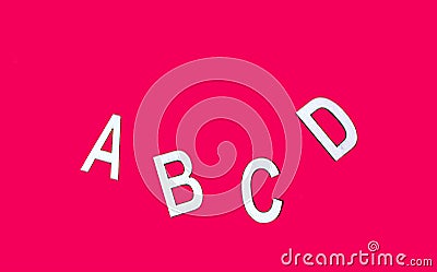 Wooden Letters Of The Alphabet ABCD On A Red Background. Royalty-Free ...