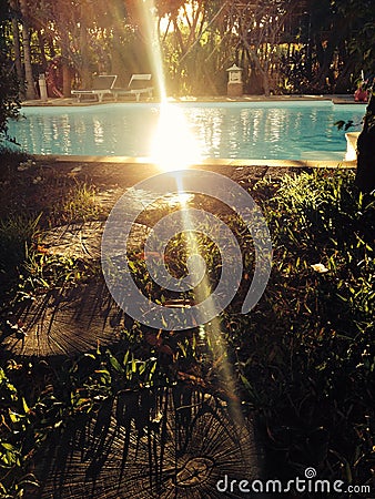 Wooden Path To Swimming Pool Royalty-Free Stock Photo | CartoonDealer ...