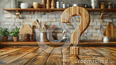 Wooden Question Mark On A Rustic Kitchen Countertop. Royalty-Free Stock ...