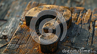 Wooden Question Mark On Rustic Textured Wood Surface Stock Photo ...