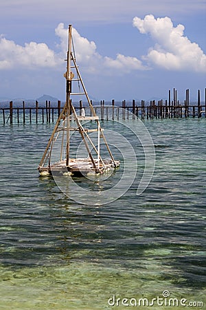 Wooden Raft At Sea Stock Photography - Image: 5635392