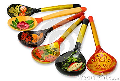 Wooden Russian Spoons Stock Image - Image: 23935961