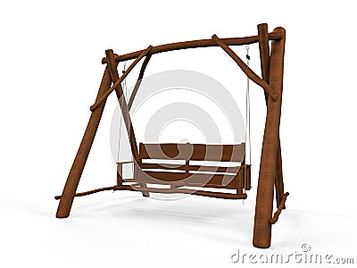 Wooden Swing On White Background Stock Photography - Image: 30251552