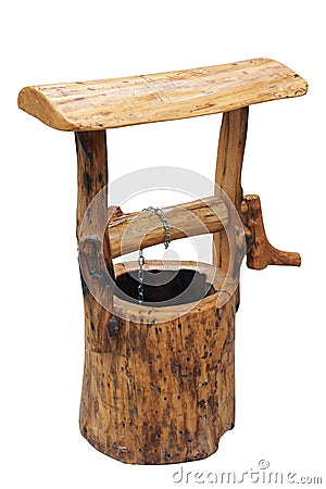 Traditional Chinese Water Well with Pulley and Bucket Isolated O Stock ...