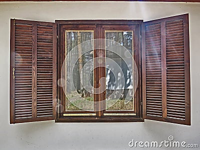 Wooden Window Made Of Wooden Planks Stock Photography | CartoonDealer ...