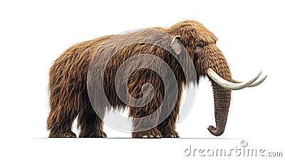 Woolly Mammoth, Prehistoric Mammal, Isolated On White Background Stock ...