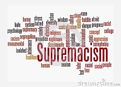 Word Cloud With SUPREMACISM Concept, Isolated On A White Background ...