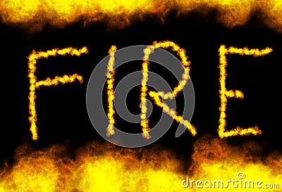 Word Fire With Flames Around On Black Background Stock Photography ...