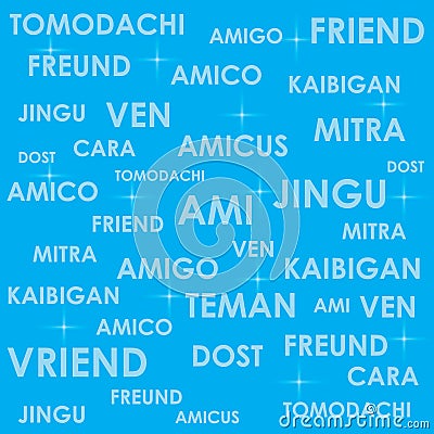 The Word Friend In Different Languages. Vector Illustration Decorative ...