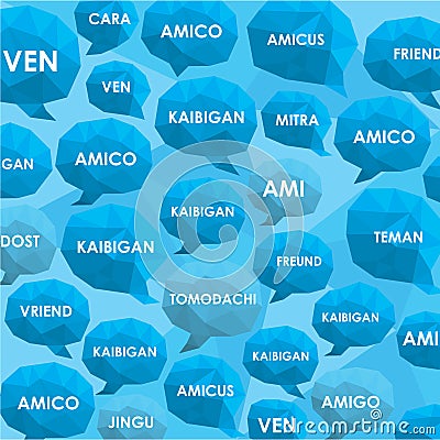 The Word Friend In Different Languages. Vector Illustration Decorative ...