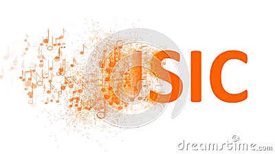 Word Music Consists Of A Set Of Musical Notes. Music Notes. Stock ...