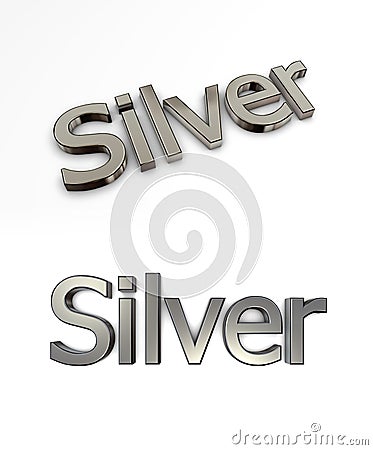 Word Silver On White Stock Photo - Image: 6059590
