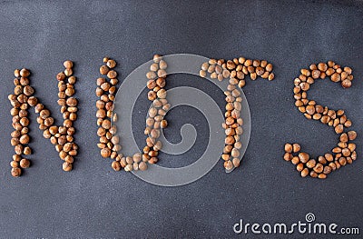 Word Text Nuts. Hazelnut Food Background. Royalty-Free Stock Image ...