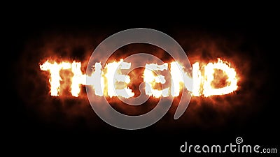 The Words the END Lighting Up in Flames and Burning Stock Video - Video ...