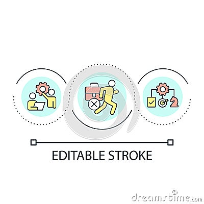 Work Avoidance Loop Concept Icon Vector Illustration | CartoonDealer ...