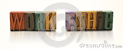 Work Ethic Word Block Letters On Isolated White Background Stock Image ...