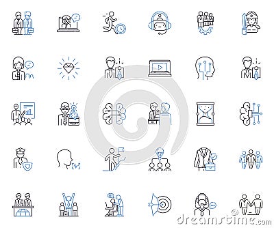 Work Evolution Line Icons Collection. Automation, Modernization ...