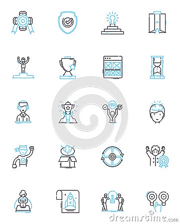 Work Evolution Linear Icons Set. Automation, Collaboration ...