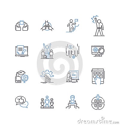 Work Maturation Line Icons Collection. Growth, Development, Maturity ...