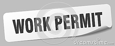 Work Permit Sticker. Work Permit Label Vector Illustration ...