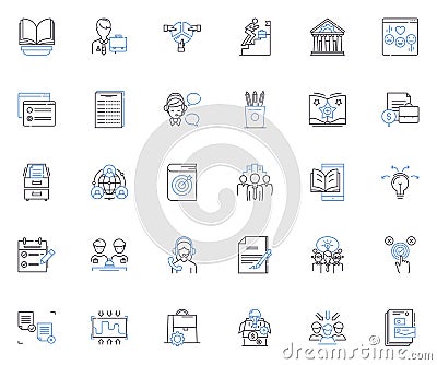 Work Procedure Line Icons Collection. Systematic, Multistep, Sequential ...