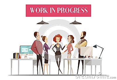 Work In Progress Cartoon Style Design | CartoonDealer.com #86403119