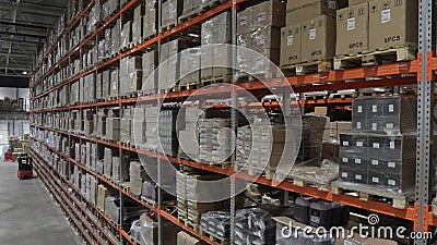 Work in Progress in a Large Warehouse Stock Video - Video of retail ...