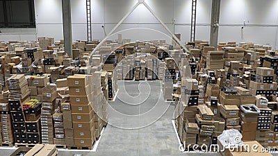 Work in Progress in a Large Warehouse Stock Video - Video of goods ...
