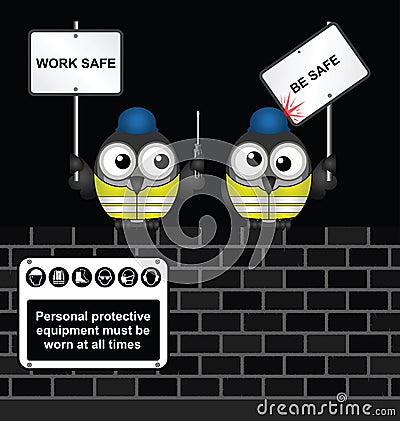 Work Safe Be Safe Cartoon Vector | CartoonDealer.com #85880169